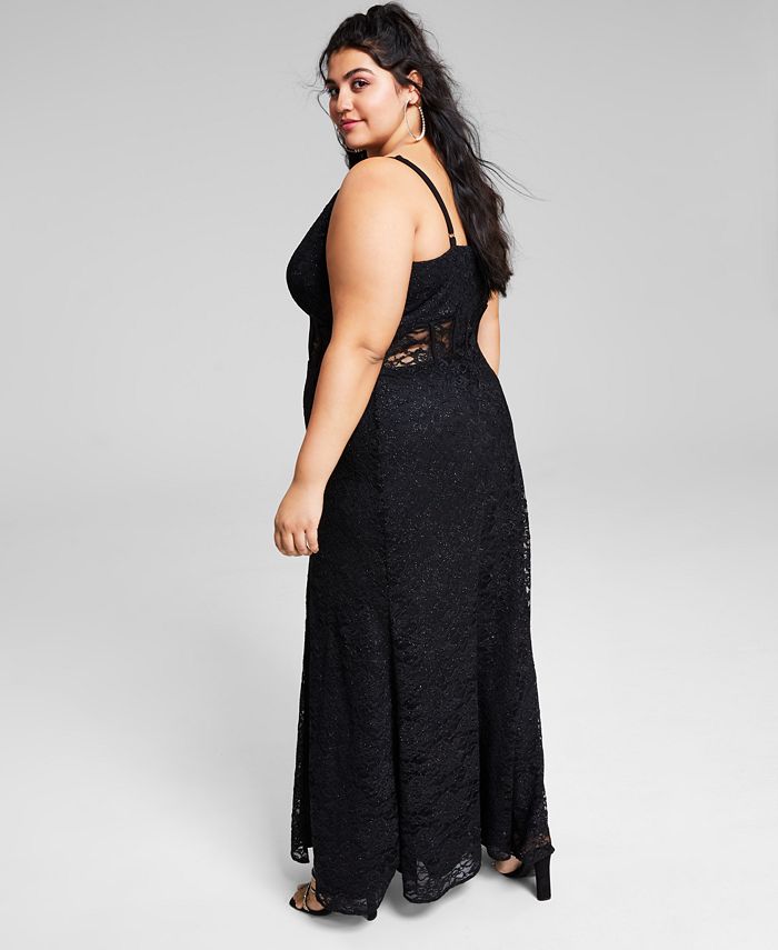 Morgan & Company Trendy Plus Size Lace Corset Gown & Reviews - Trendy ...