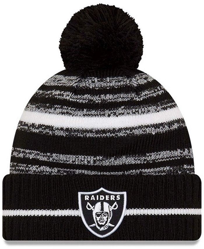 New Era Men's Black Las Vegas Raiders 2021 NFL Sideline Sport Pom ...