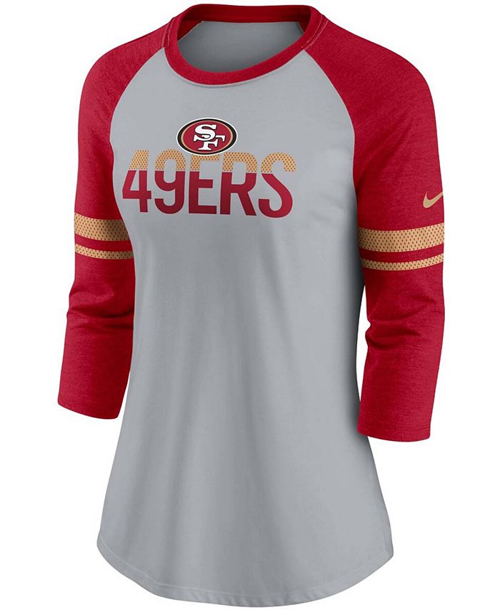 Nike Women's San Francisco 49ers Stripe Mesh Nickname Tri-Blend Three ...