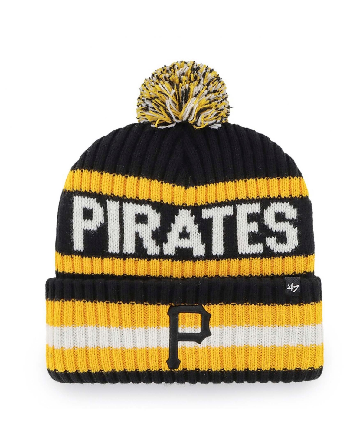 Click here for Mens Black Pittsburgh Pirates Bering Cuffed Knit H... prices