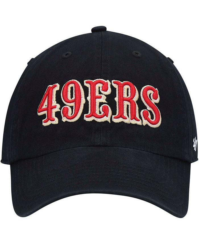'47 Brand Men's Black San Francisco 49Ers Clean Up Script Adjustable ...