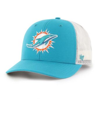 Men's Aqua, White Miami Dolphins Trucker Snapback Hat - Macy's