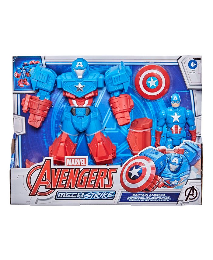 Marvel Avengers Mech Strike 8-inch Ultimate Mech Suit Captain America ...