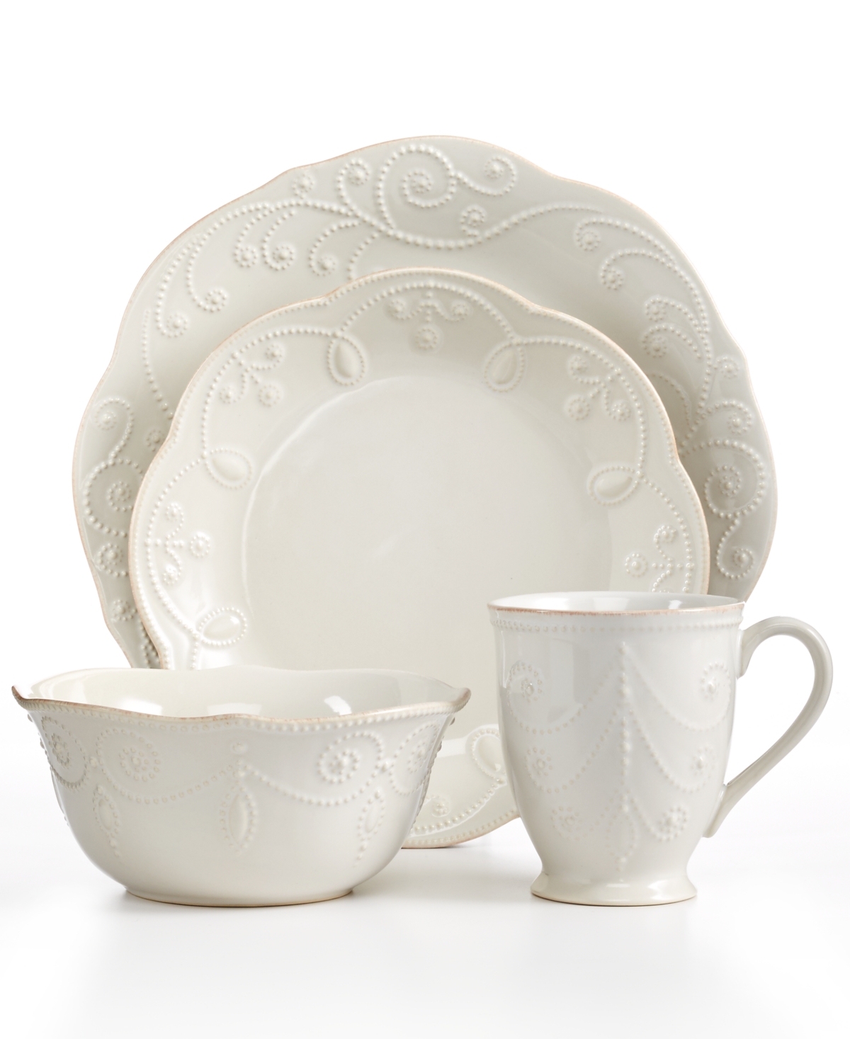 Click here for Lenox French Perle 4-Piece Place Setting - White prices