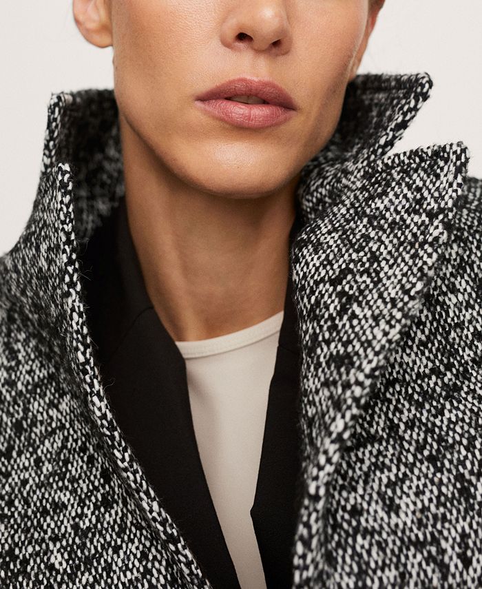 MANGO Women's Flecked Wool-Blend Coat - Macy's