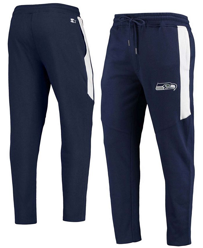 Starter Men's College Navy Seattle Seahawks Goal Post Fleece Pants - Macy's