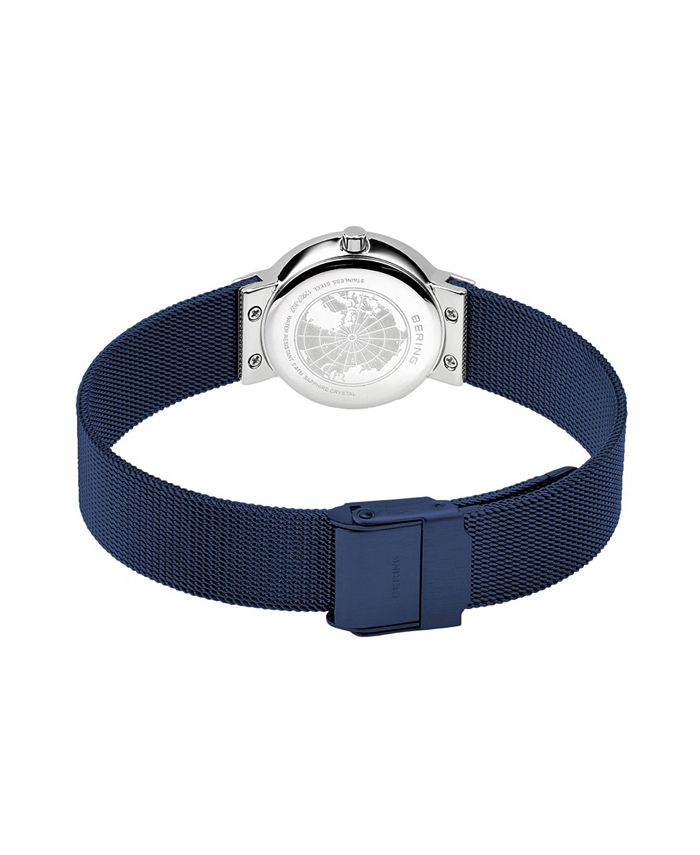 Bering Women's Classic Blue Stainless Steel Milanese Mesh Bracelet ...