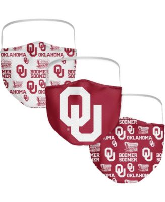 Multi Adult Oklahoma Sooners All Over Logo Face Covering 3-Pack - Macy's