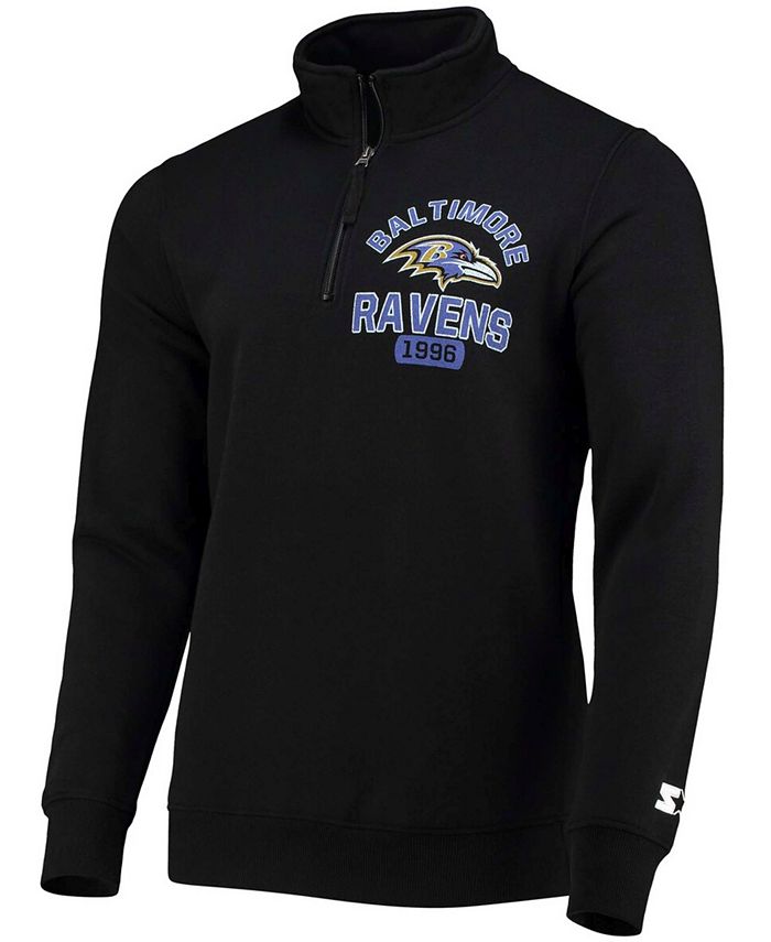 Starter Men's Black Baltimore Ravens Heisman Quarter-Zip Jacket - Macy's