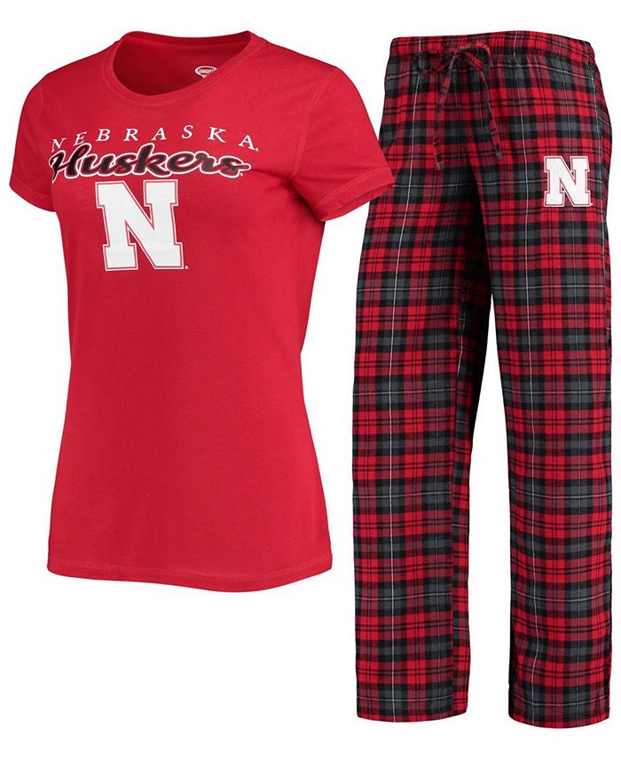 Concepts Sport Women's Scarlet and Black Nebraska Huskers Lodge T-shirt ...