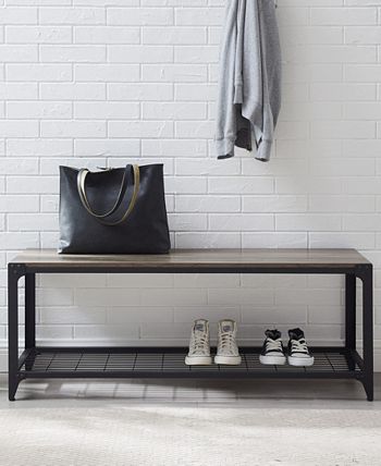 Walker Edison 48" Industrial Angle Iron Entry Bench - Macy's