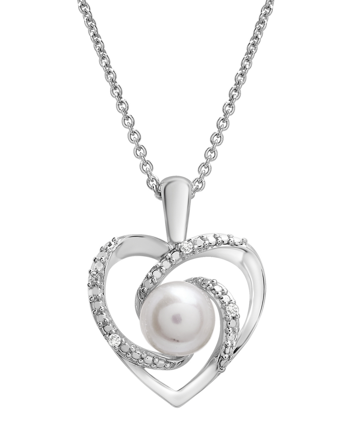 Click here for Cultured Freshwater Pearl (6mm) & Diamond Accent S... prices