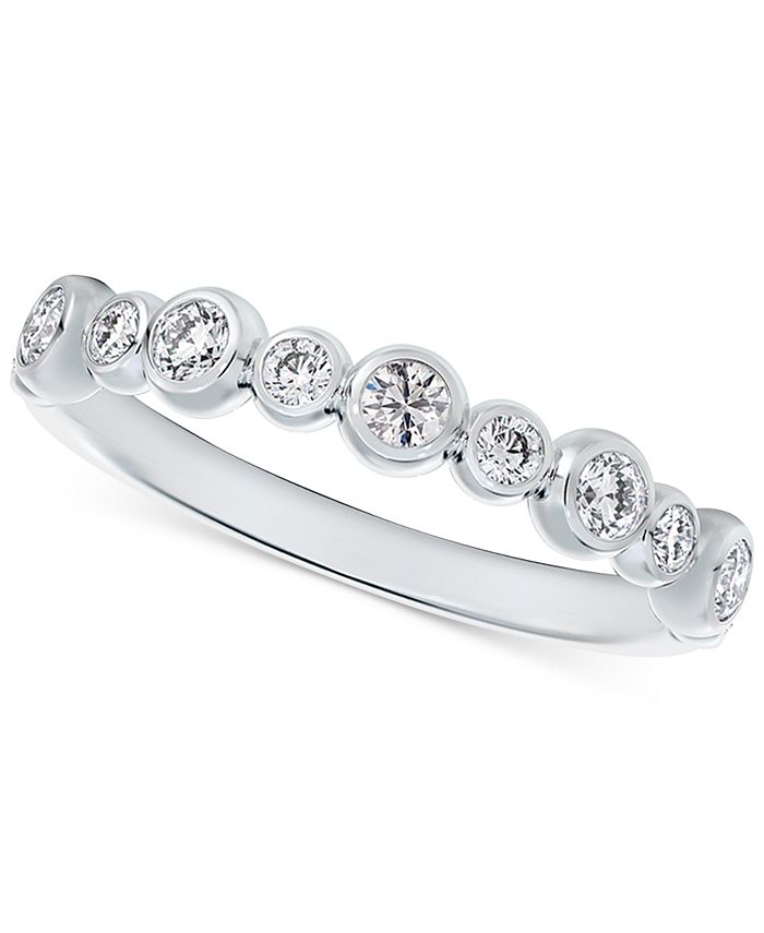 De Beers Forevermark Diamond Bezel Band (3/8 ct. t.w.) in 14k White ...