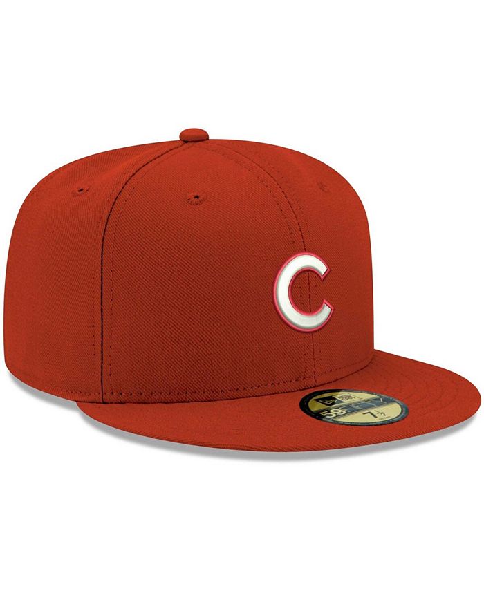 New Era Men's Red Chicago Cubs Logo White 59FIFTY Fitted Hat - Macy's