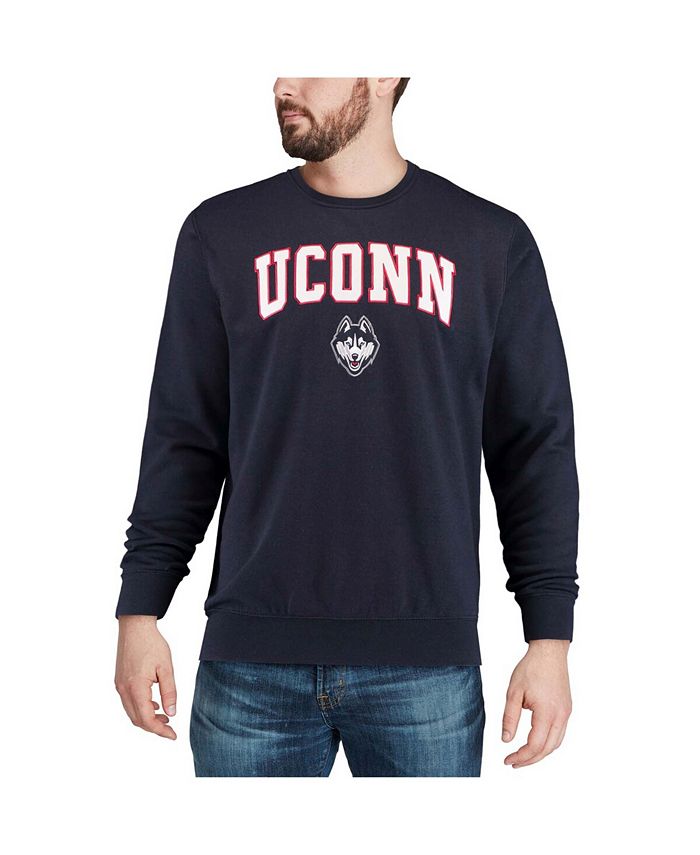 Colosseum Men's Navy UConn Huskies Arch Logo Crew Neck Sweatshirt - Macy's