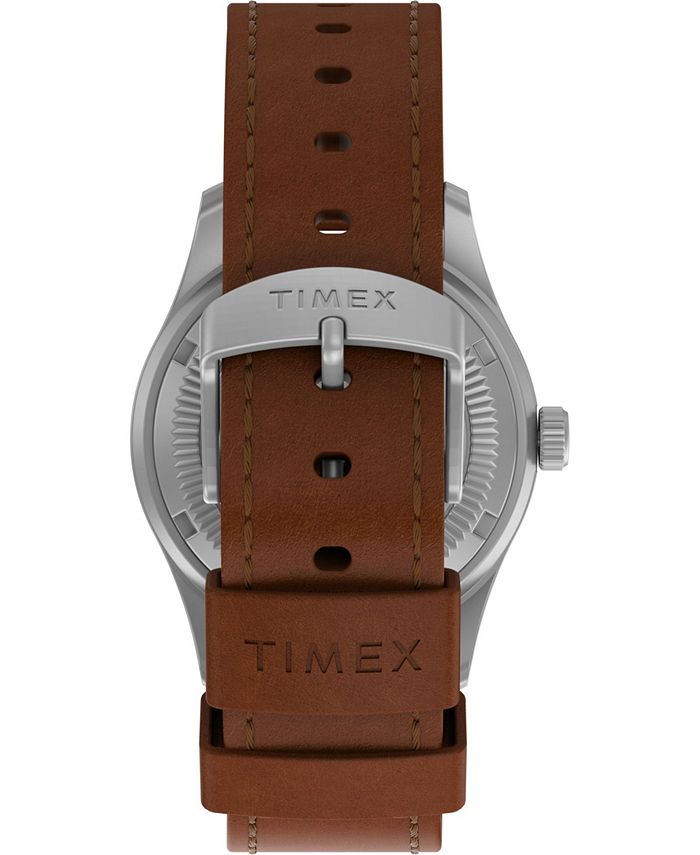 Timex Men's Solar Brown Leather Strap Watch 41 mm & Reviews - All ...