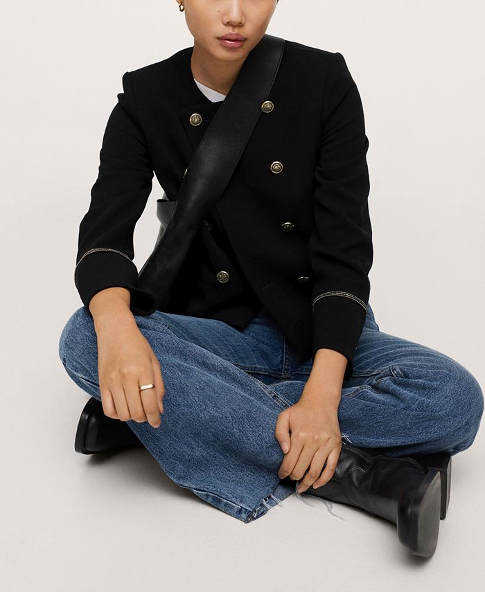 MANGO Women's Double-Breasted Jacket with Buttons - Macy's