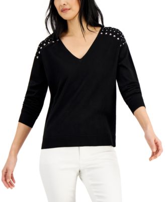 INC International Concepts Studded Sweater, Created for Macy's - Macy's