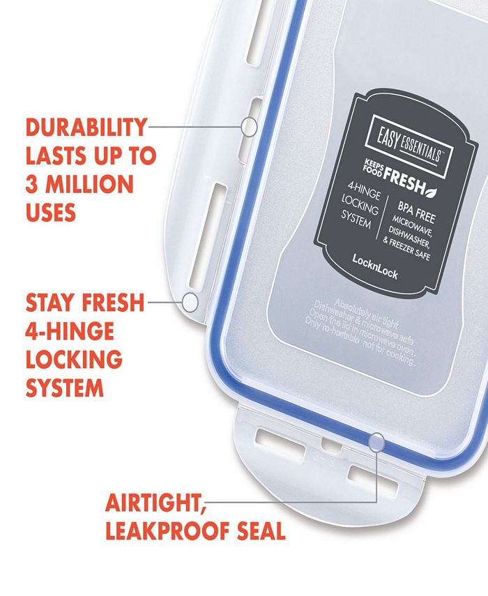 Lock n Lock Easy Essentials Specialty Deli Container with Lid, 4-Cup ...