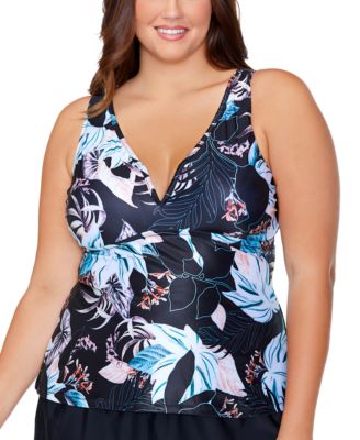 Raisins Curve Trendy Plus Size Tanzania Tankini Top - Macy's