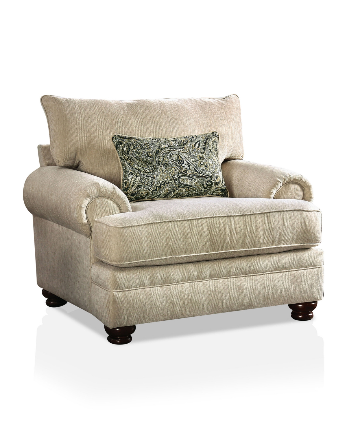 Click here for Moruya Recessed Arm Accent Chair - Cream prices