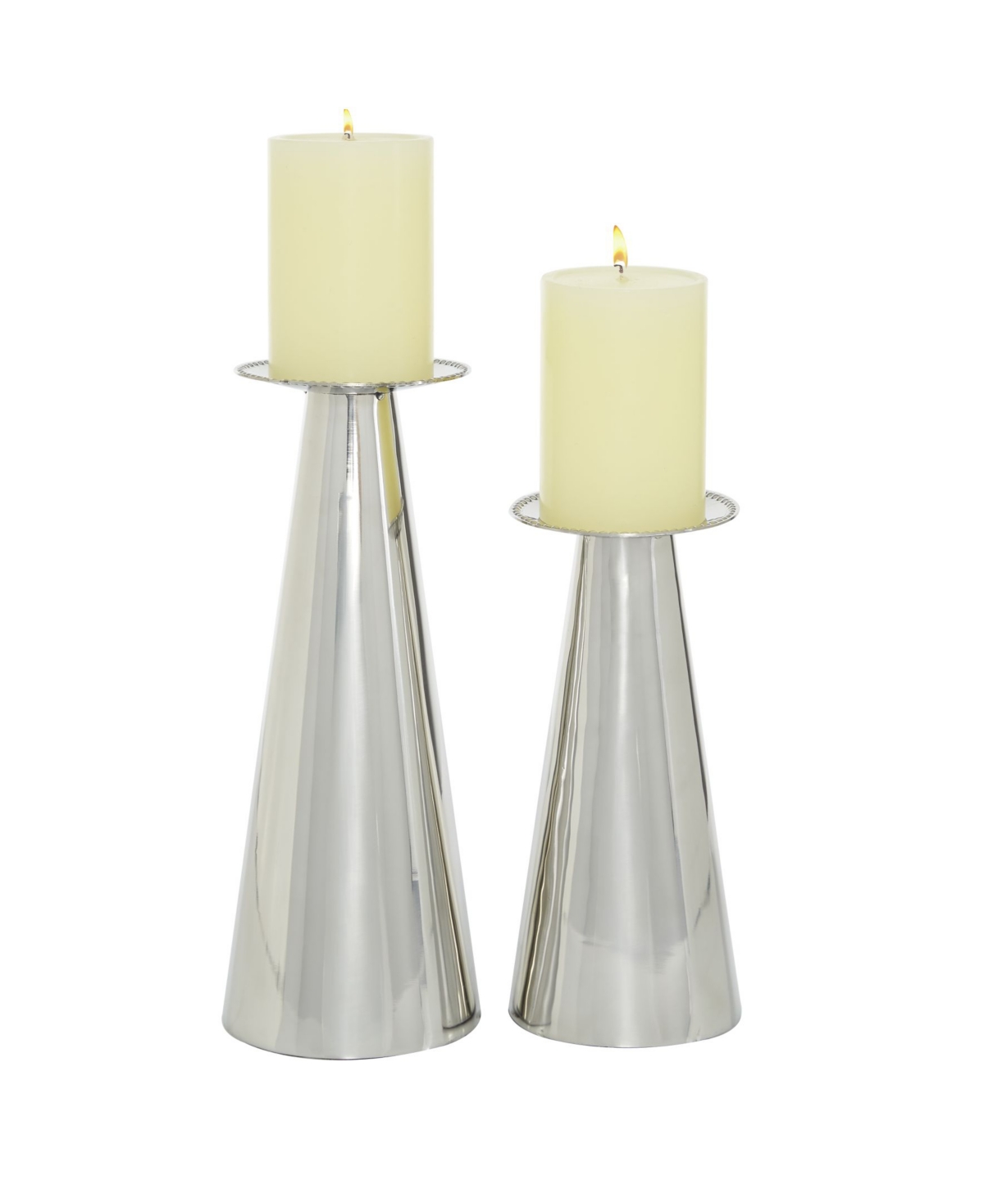 Click here for Stainless Steel Glam Candle Holder  Set of 2 - Sil... prices