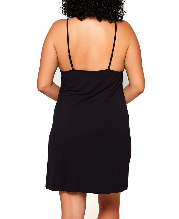 iCollection Plus Size Molly Soft Knit Elegant Dotted Mesh Plunge ...