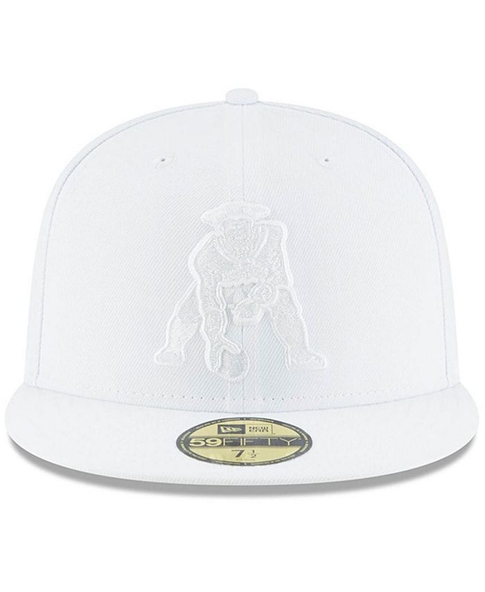 New Era Men's New England Patriots Throwback White on White 59FIFTY ...