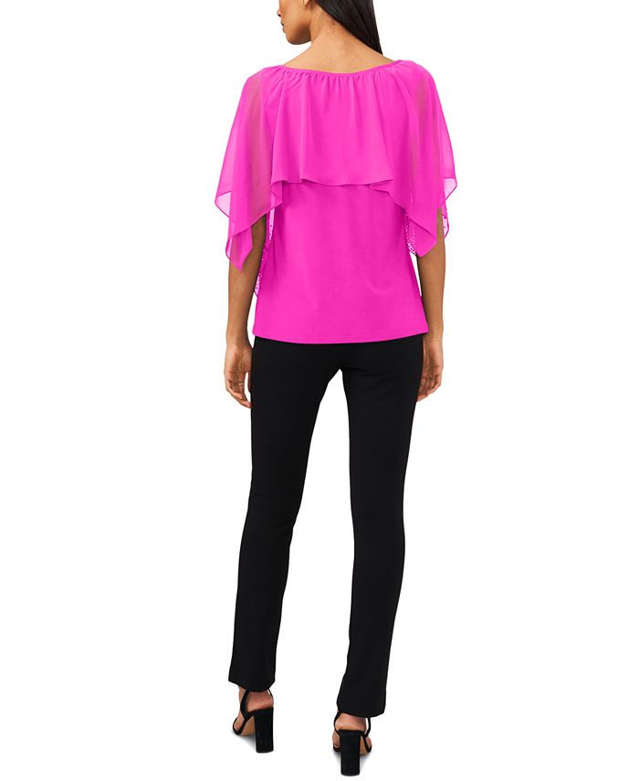 MSK Embellished Chiffon-Overlay Top - Macy's