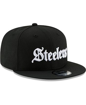 New Era Men's Black Pittsburgh Steelers Gothic Script 9FIFTY Snapback ...