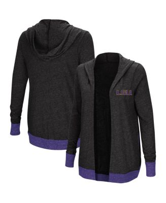 Women's Charcoal LSU Tigers Plus Size Steeplechase Open Hooded Tri ...