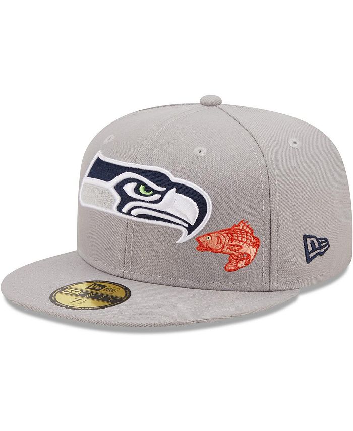 New Era Men's Gray Seattle Seahawks City Describe 59FIFTY Fitted Hat ...