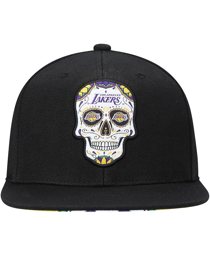 Mitchell & Ness Men's Black Los Angeles Lakers Sugar Skull Snapback Hat ...