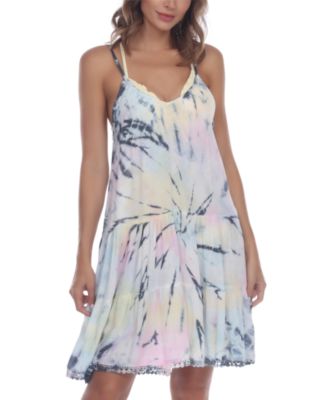 Raviya Tie-Dye-Print Short Swim Cover-Up Dress - Macy's
