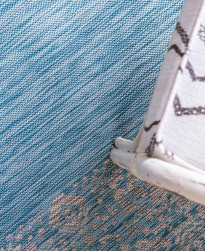 Bayshore Home Outdoor Pashio Border II Floral Border 4' x 6' Area Rug ...