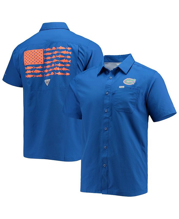 Columbia Men's PFG Royal Florida Gators Slack Tide Camp Button-Up Shirt ...