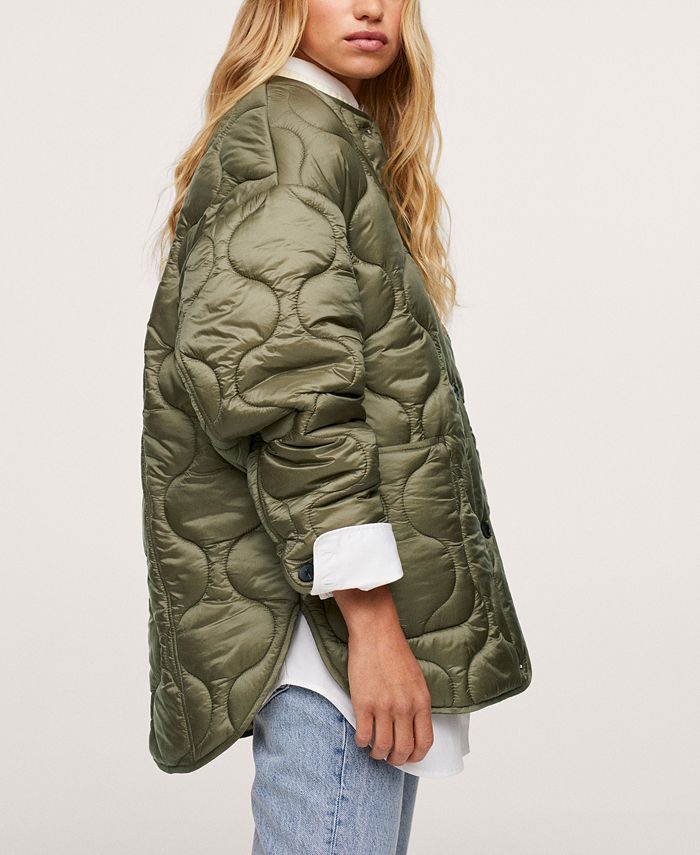 MANGO Women's Satin Quilted Jacket - Macy's