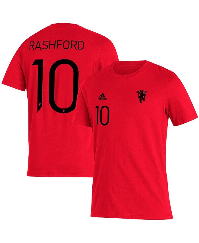 adidas Men's Marcus Rashford Red Manchester United Name and Number ...