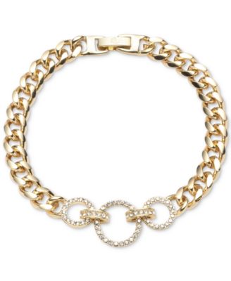 Lauren Ralph Lauren Gold Tone Pave Bit Chain Link Bracelet Macy s