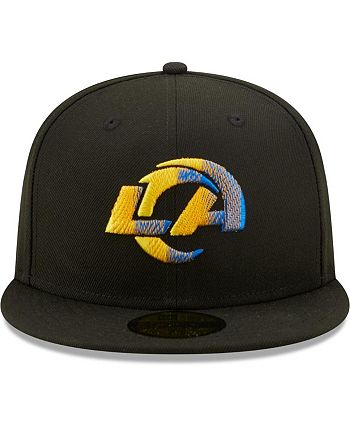 New Era Men's Black Los Angeles Rams Team Logo Color Dim 59FIFTY Fitted ...