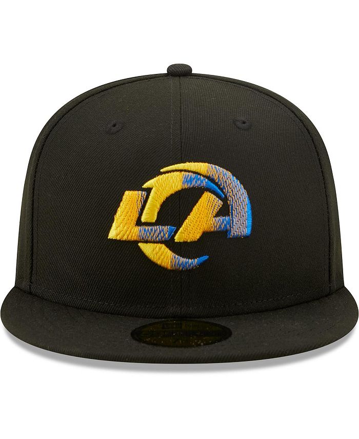 New Era Men's Black Los Angeles Rams Team Logo Color Dim 59FIFTY Fitted ...