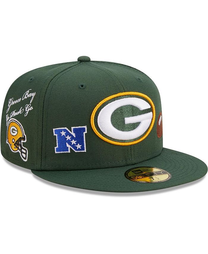 New Era Men's Green Green Bay Packers Team Local 59FIFTY Fitted Hat ...