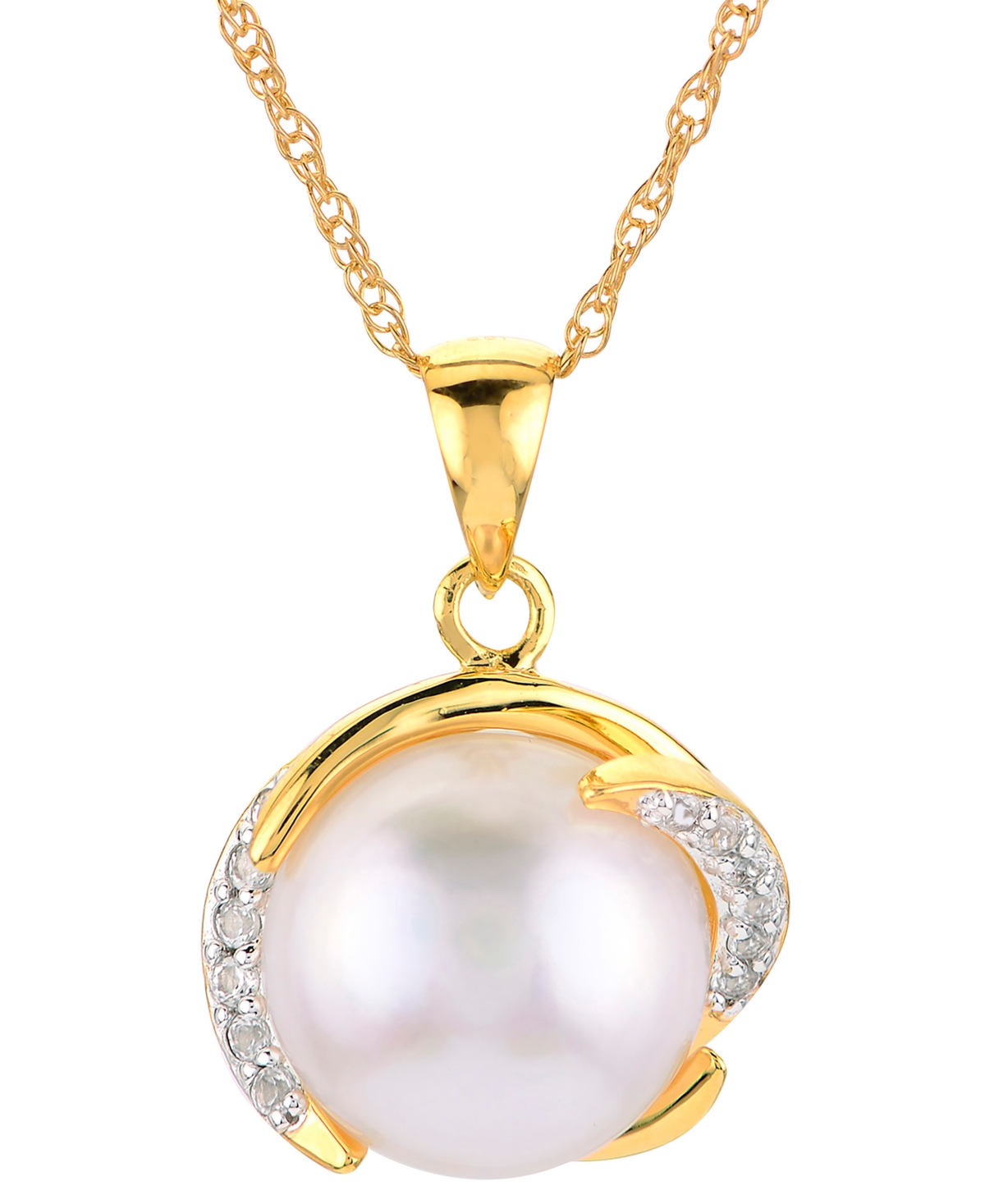 Click here for Cultured Freshwater Pearl (10mm) & White Topaz (1/... prices
