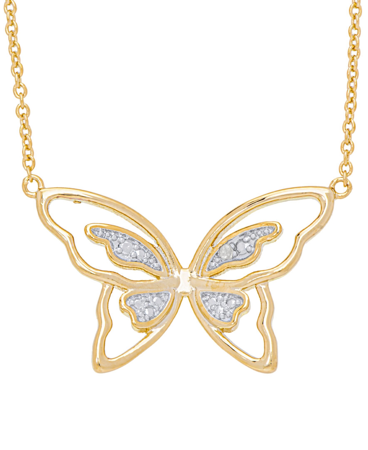 Click here for Macys Womens Diamond Accent Butterfly Necklace - G... prices