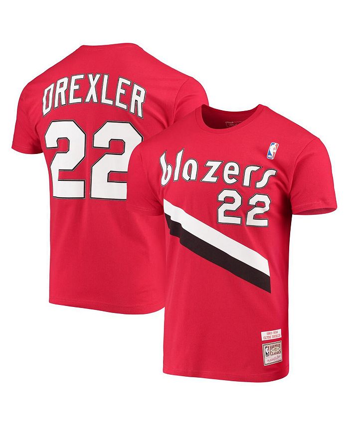 Mitchell & Ness Men's Clyde Drexler Red Portland Trail Blazers Hardwood ...
