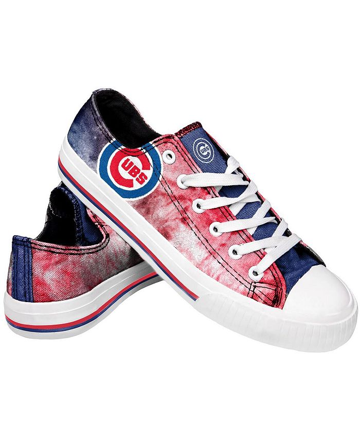 FOCO Women's Chicago Cubs Big Logo Tie-Dye Canvas Sneakers - Macy's