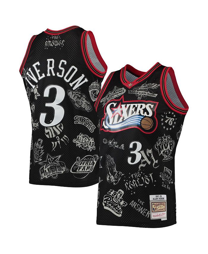 Mitchell & Ness Men's Allen Iverson Black Philadelphia 76ers 1997-98 ...