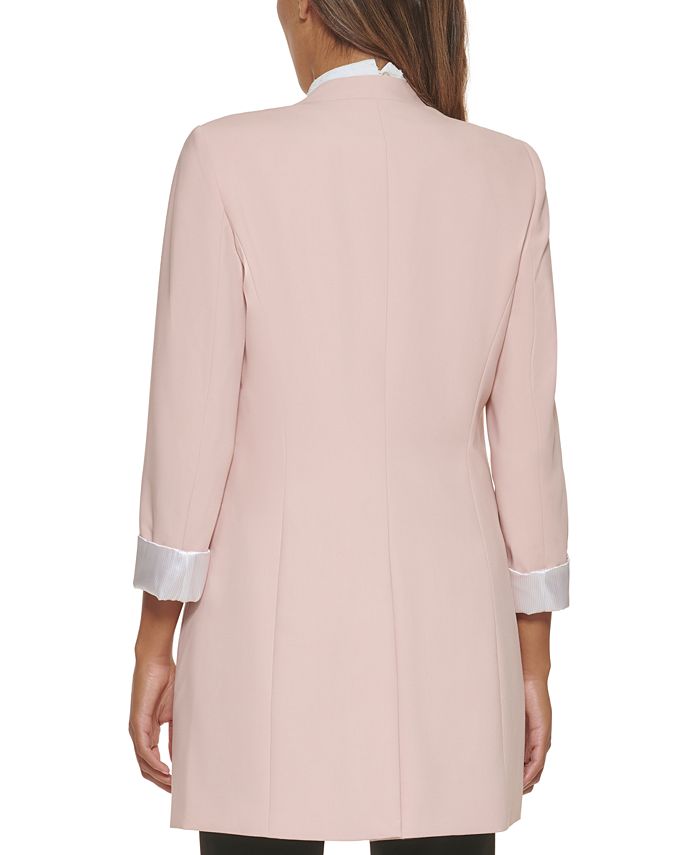 Calvin Klein Open Front Roll Cuff Jacket - Macy's