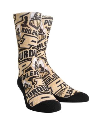 Rock 'Em Men's Rock Em Golden Purdue Boilermakers Logo Sketch Crew ...