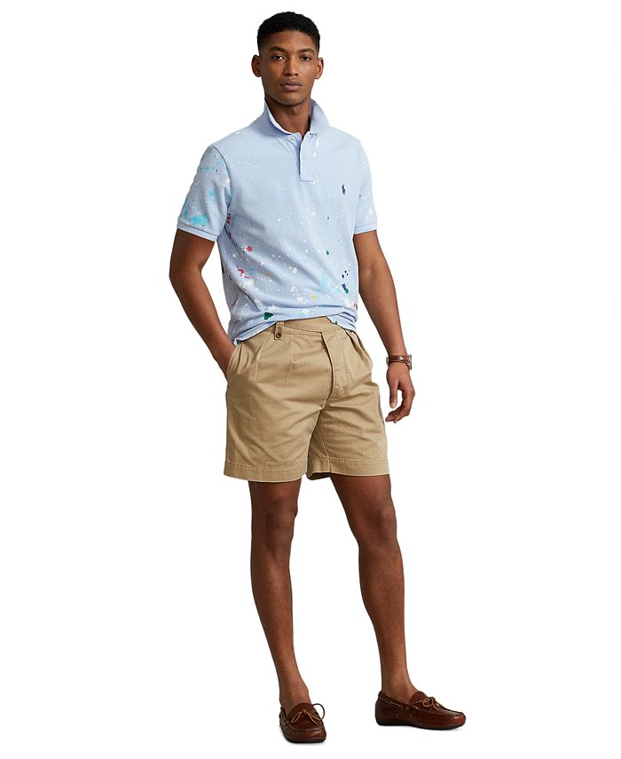 Polo Ralph Lauren Men's Custom Classic Fit Paint-Splatter Mesh Polo - Macy's